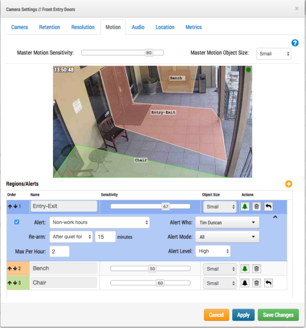 Adjusting Motion Settings | Eagle Eye Networks