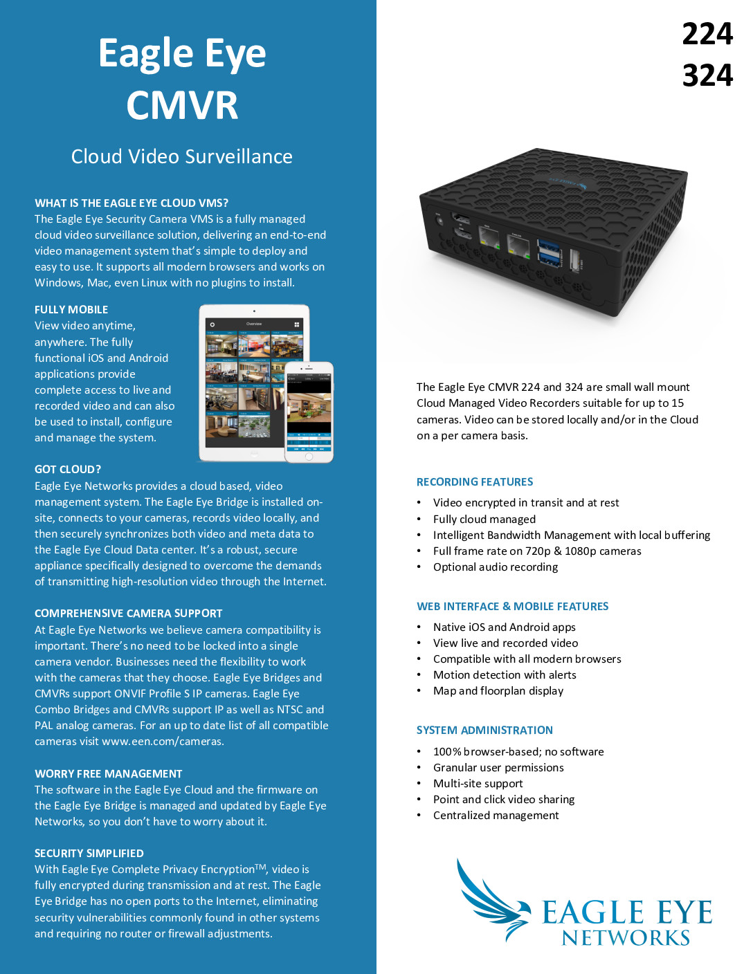 Eagle Eye CMVR Data Sheet | Eagle Eye Networks