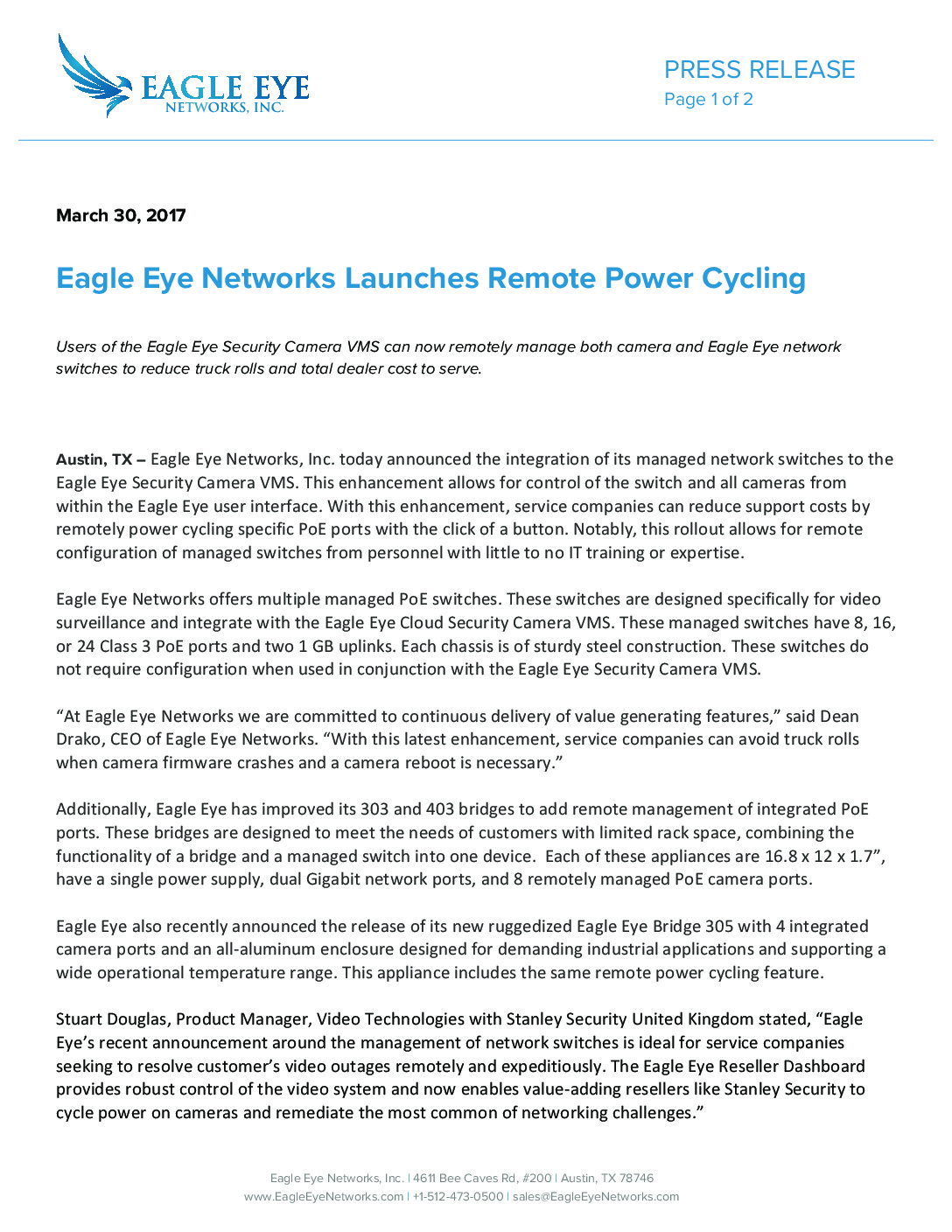 Remote Power Cycling Capabilities | Eagle Eye Networks
