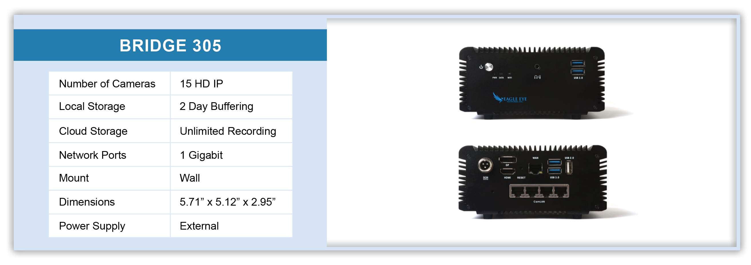 Eagle Eye Bridge 305 | Eagle Eye Networks
