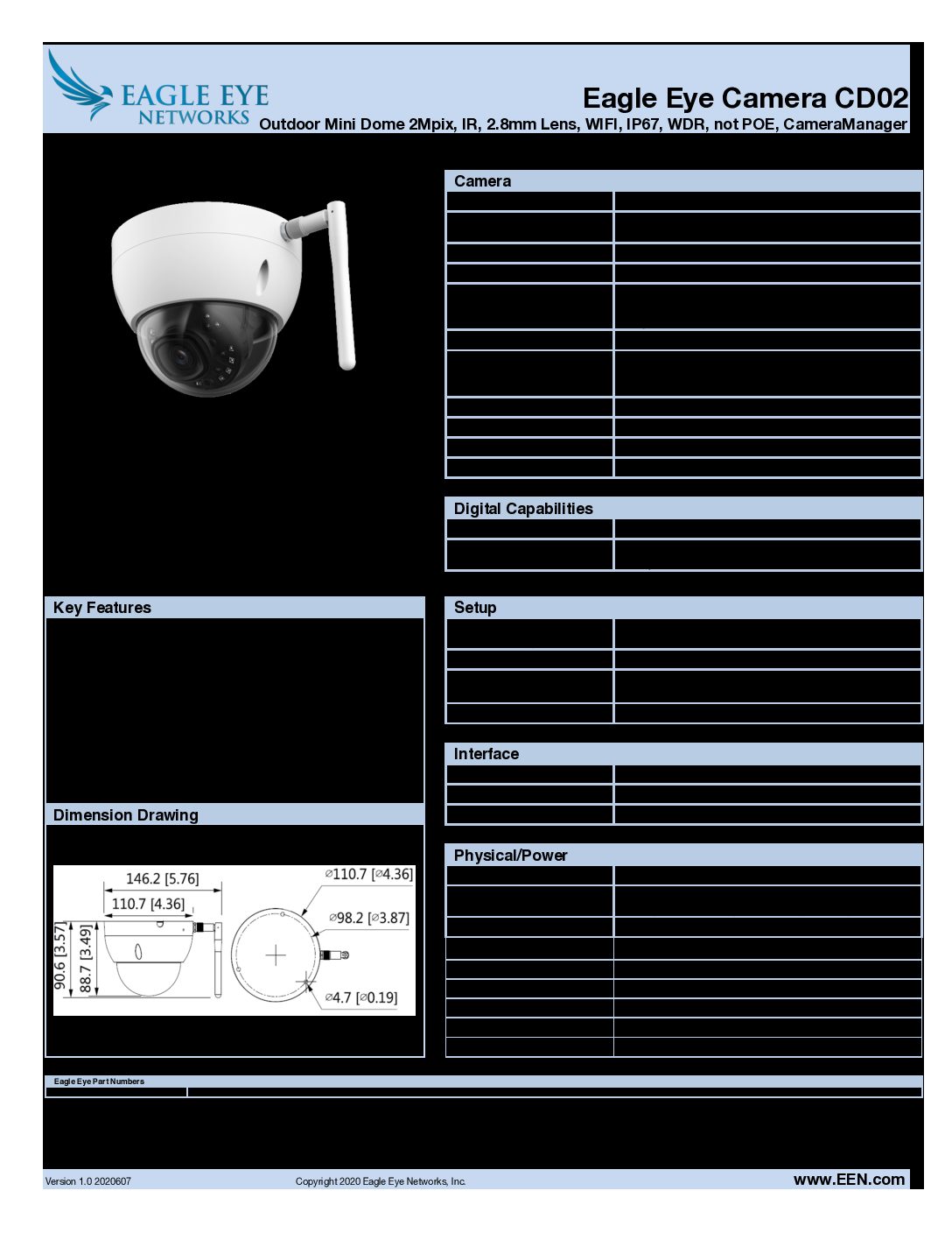 Eagle Eye Camera CD02 Datasheet 20200831 | Eagle Eye Networks