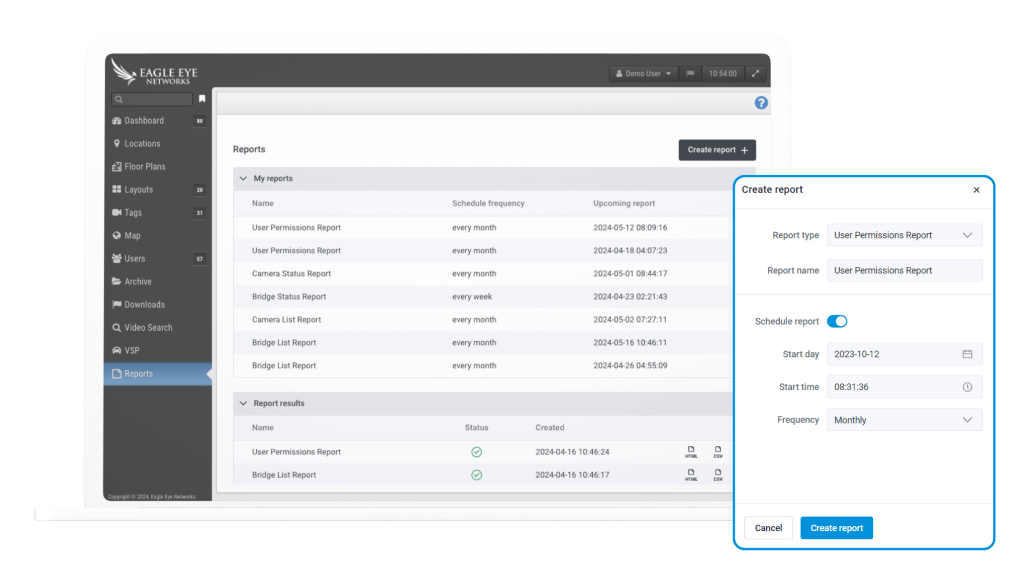 Eagle Eye Cloud VMS Reports